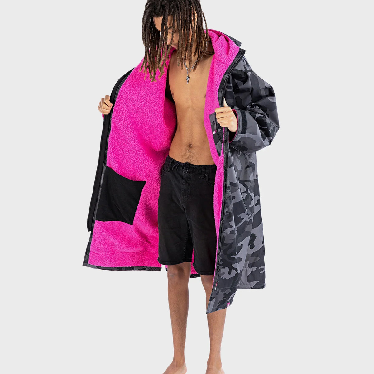 Dryrobe Advance Long Sleeve Black Camouflage Pink - RECYCLED - RECYCLED ...