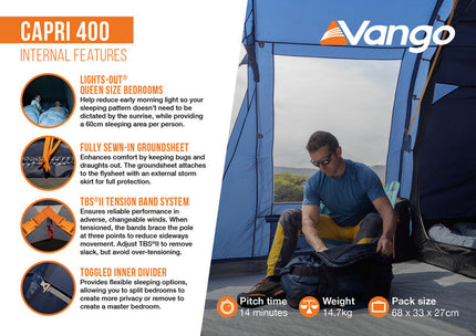 Vango Capri 400 Tent – World Of Camping