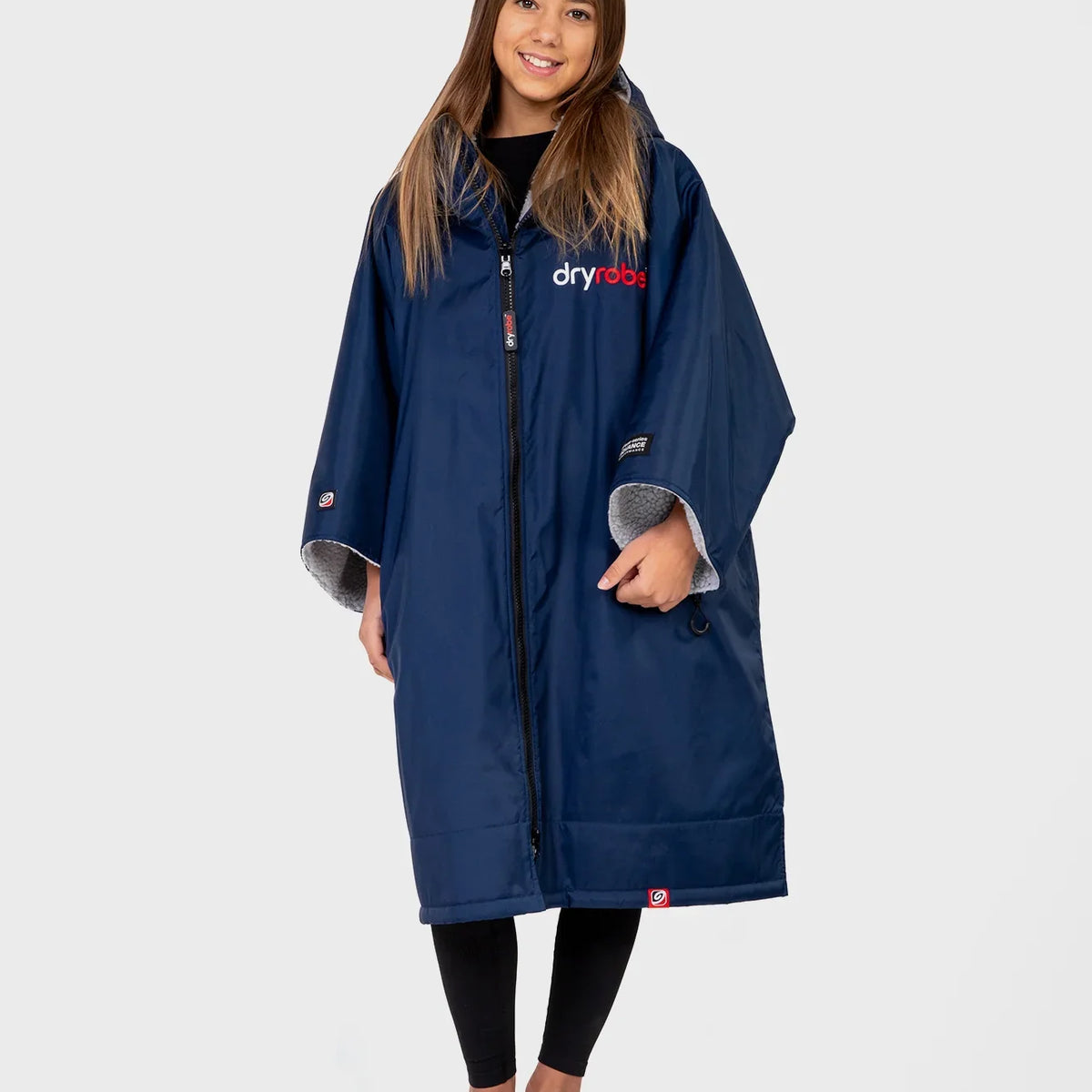 Dryrobe Advance Kids Short Sleeve Navy Grey – World Of Camping